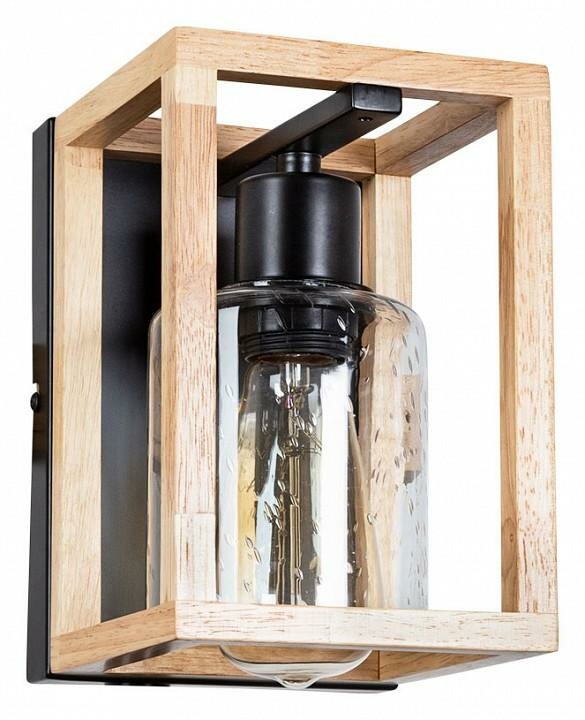 Настенный светильник Arte Lamp Dublin A7025AP-1BK цвет плафона подвески Прозрачный, цвет арматуры Бежевый, Черный