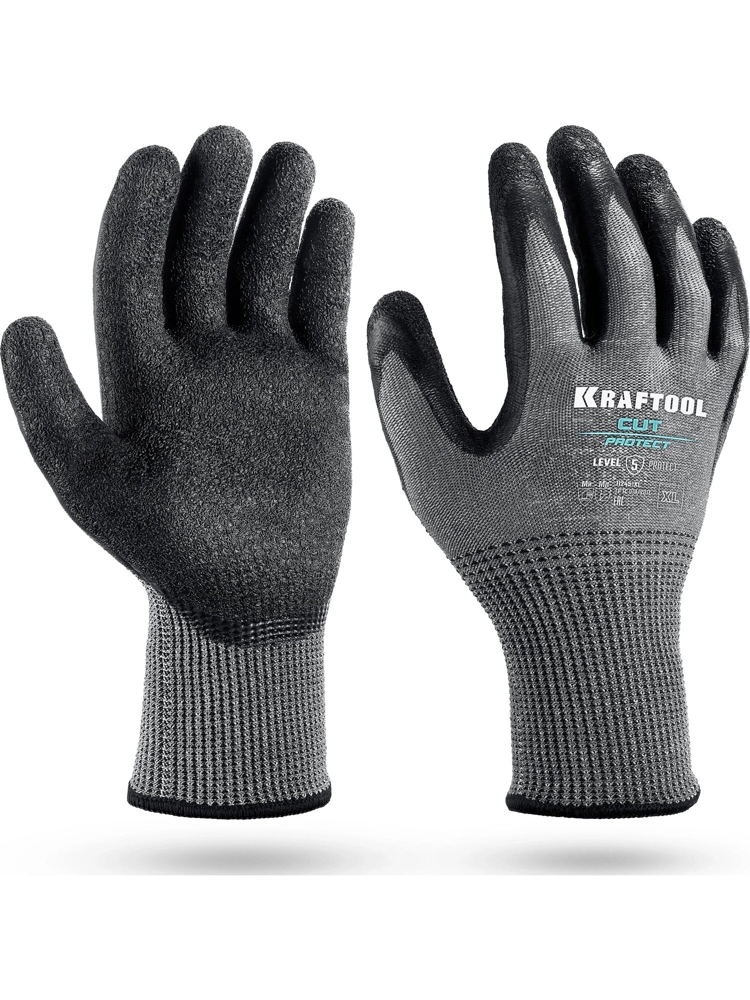 С рельефным латексным покрытием KRAFTOOL CUT PROTECT, XL (10), перчатки с кевларовой нитью для защиты от порезов