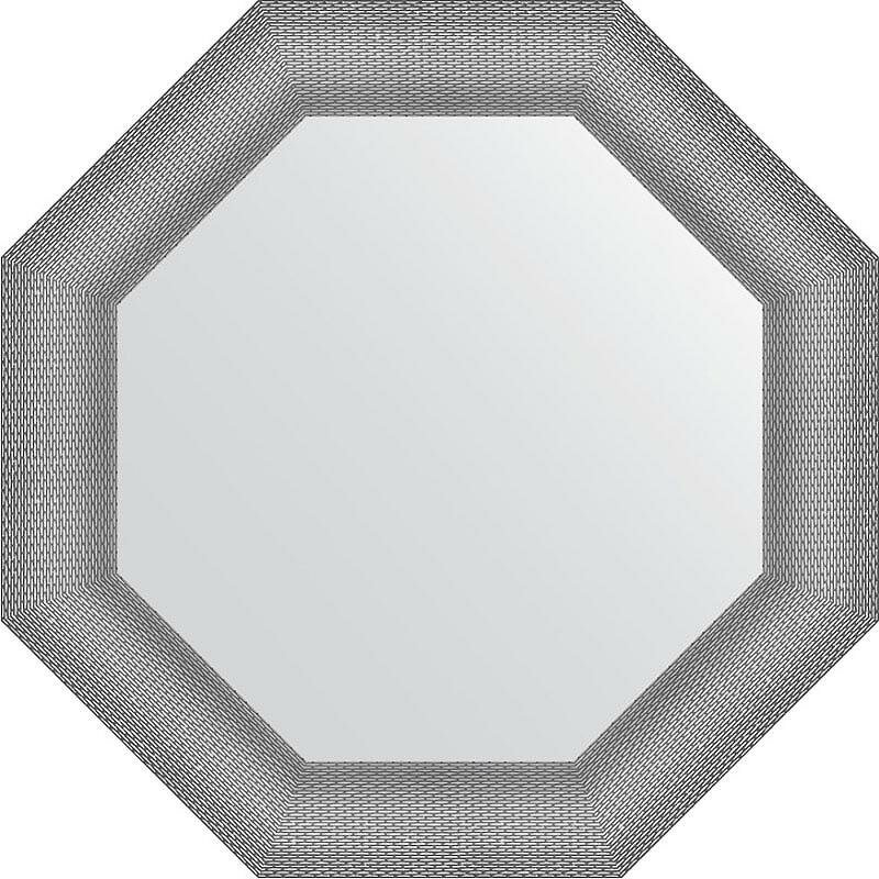 Зеркало Evoform Octagon 67х67 BY 3878 в багетной раме - Серебряная кольчуга 88 мм