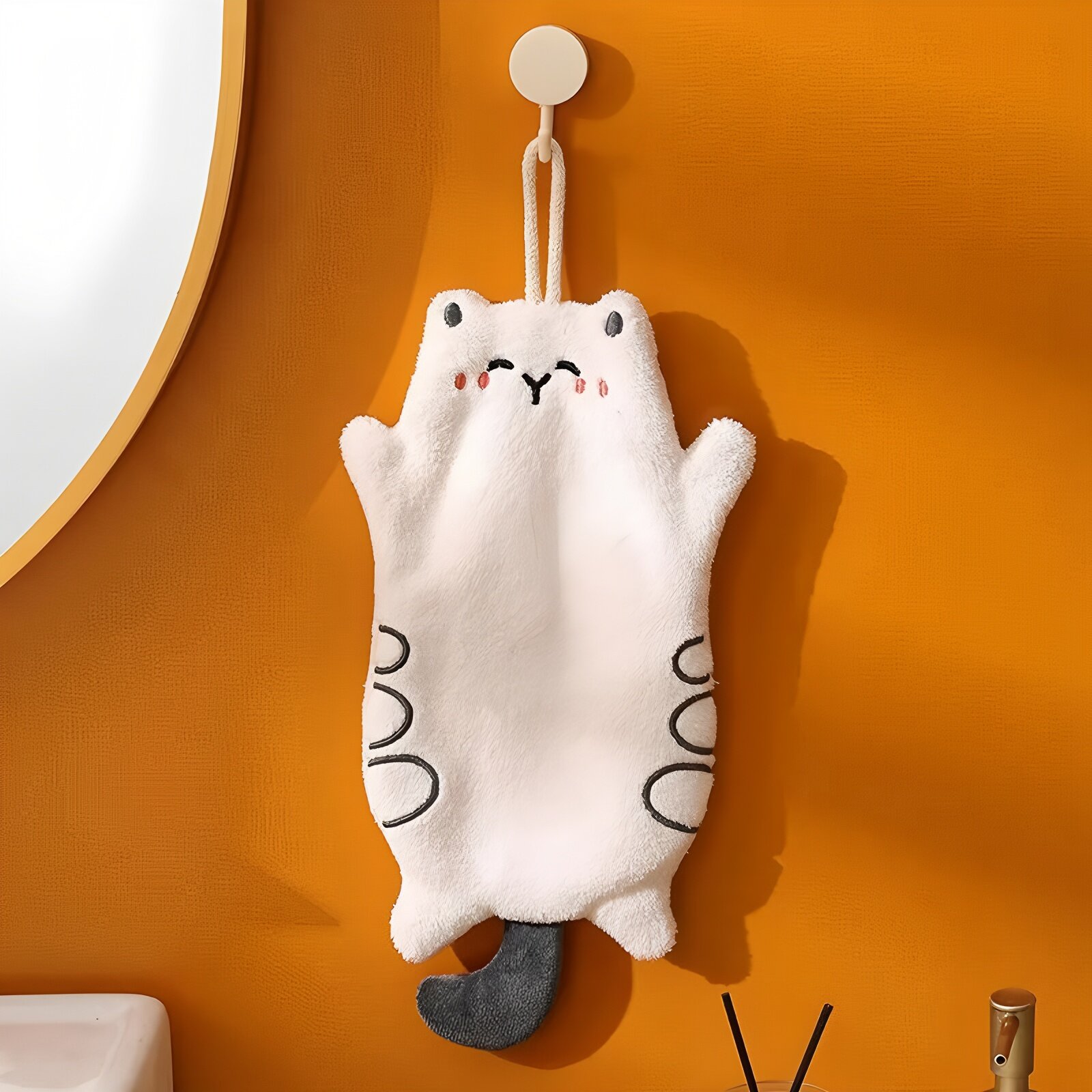 Полотенца кухонные "Кошки", двойные стенки, с кистями, 2 шт, хлопок, микрофибра