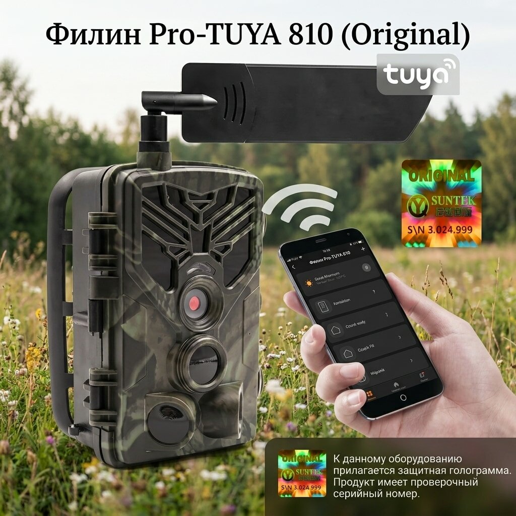 Фотоловушка TUYA/2К/4G для охоты и охраны Филин Pro-TUYA 810