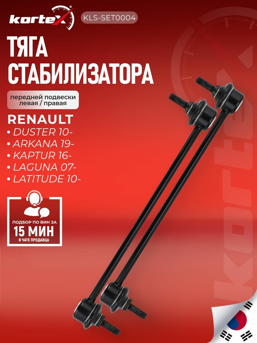 Стойки стабилизатора подвески KORTEX, левая, правая комплект тяги 2 шт, для Рено Дастер