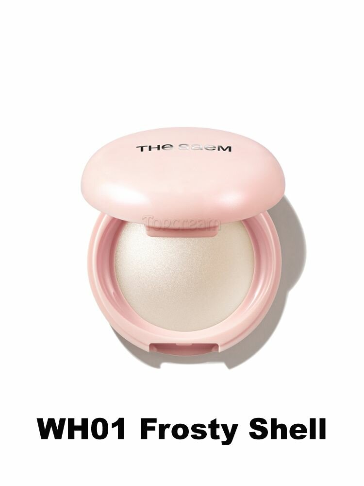 The Saem Запеченный хайлайтер с естественным сиянием для лица 5,5 г Glam Perfection Baked Highlighter, оттенок WH01 Frosty Shell