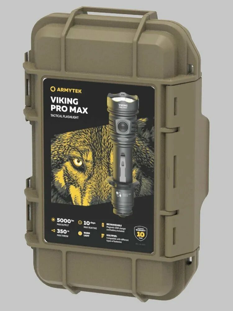 Подствольный тактический фонарь для охоты Armytek Viking Pro Max, 5000 люмен, теплый свет, F08301W