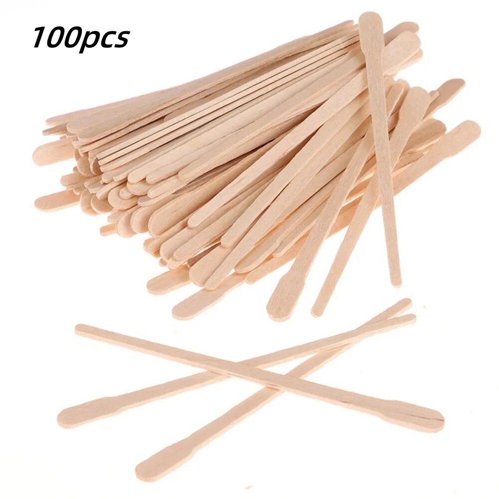 Деревянные палочки для депиляции, 100 шт, Beige