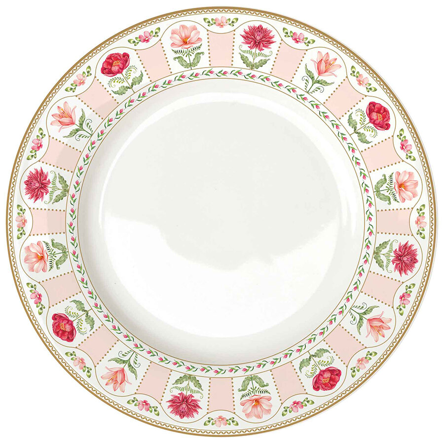 Тарелка обеденная Flowery D27 см большая фарфоровая Easy Life R0942/FLRY