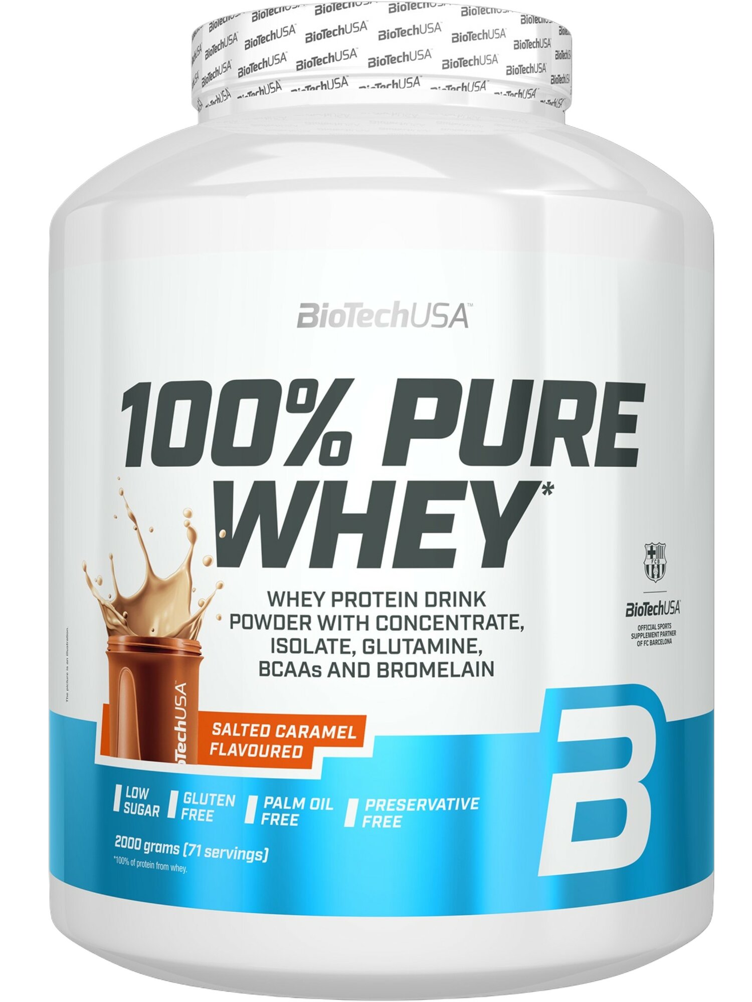 Сывороточный протеин BioTechUSA 100% Pure Whey 2000 г, Соленая карамель