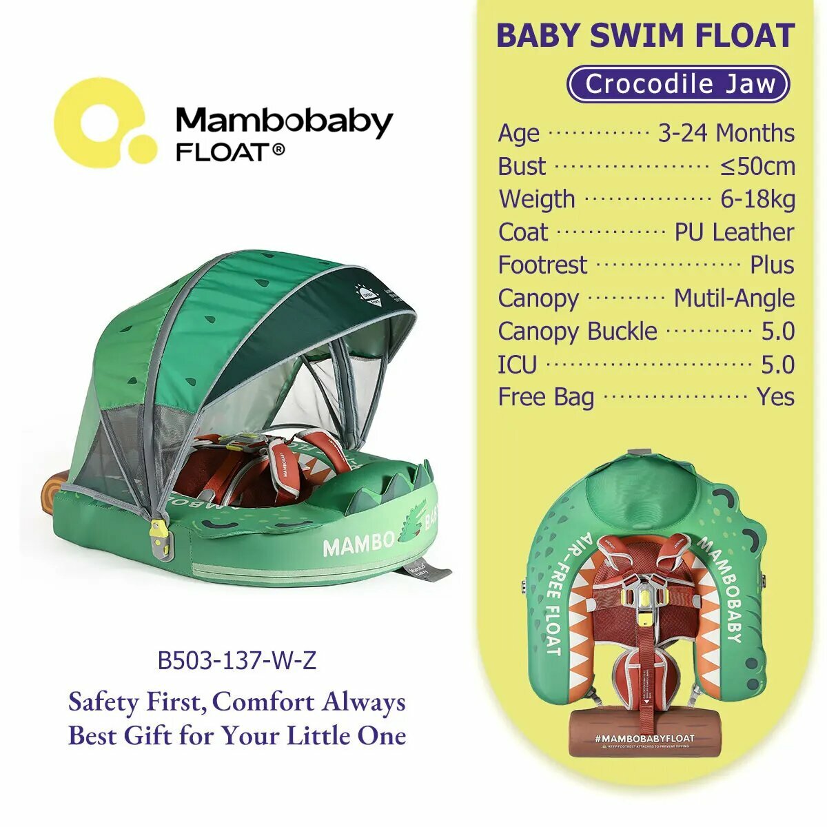 Детский поплавок Mambobaby B503-150-W-Z Crocodile Jaw