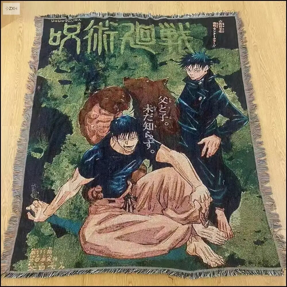 Плед ретро в стиле аниме, 160×130 см, универсальный — для дивана, кровати, пикника и авто