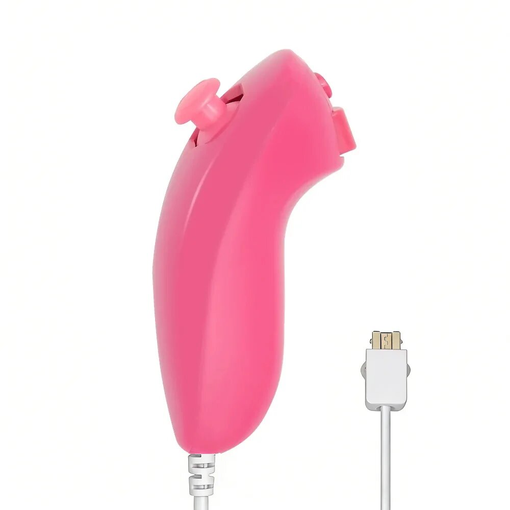 Контроллер 2-в-1 для Nintendo WII/WII U, левый и правый джойстики, Розовый, NO motionplus, left pink