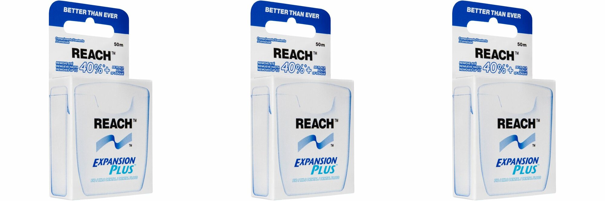 Reach Зубная нить пропитанная воском 50м, 3 уп.