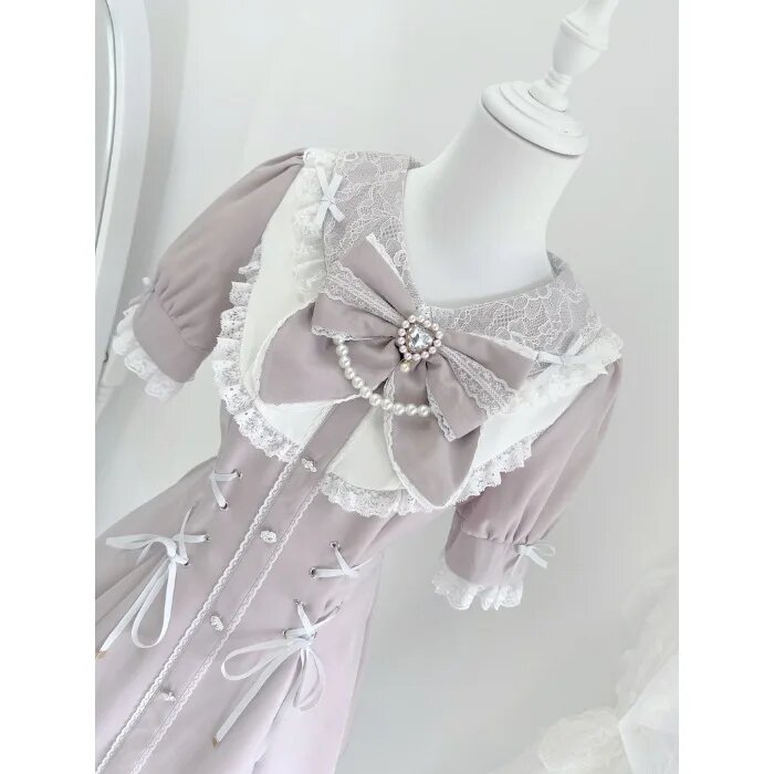 Черно-розовое платье в стиле Лолита Jirai Kei Kawaii Сиреневый, S, Skirt and Shorts