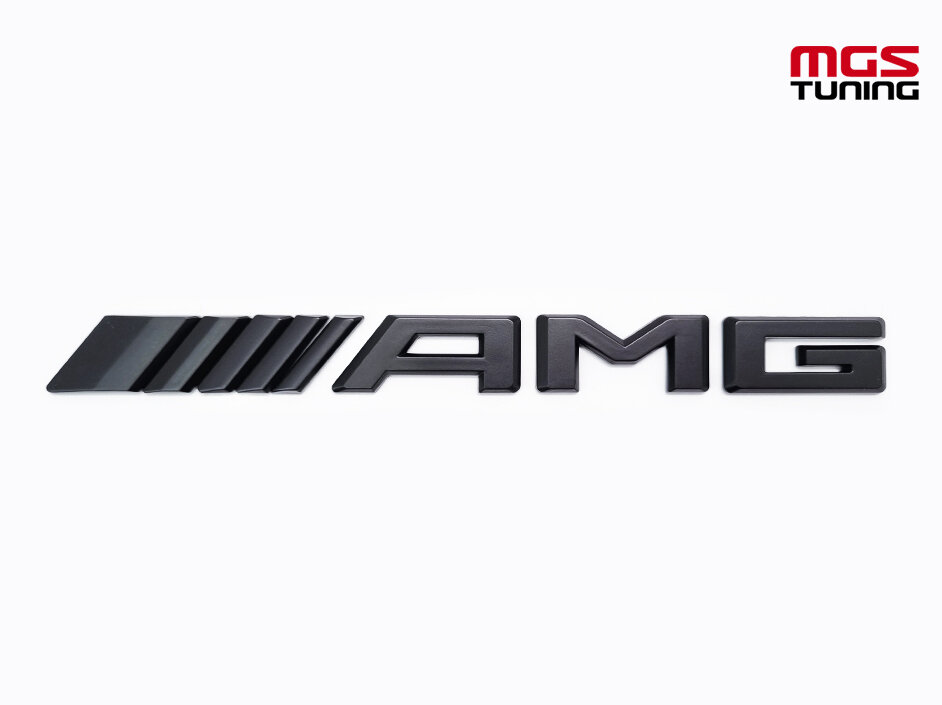Шильдик на багажник AMG для Mercedes-Benz, ABS-пластик, черный матовый — фото 1