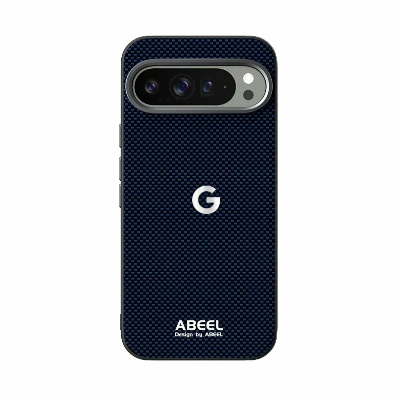 Чехол Google Pixel 9, темно-синий, U, углеволокно