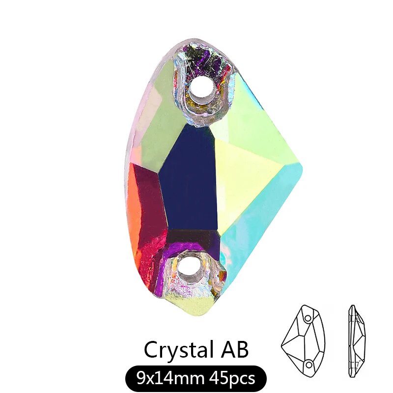 Стразы BOBOHOO Crystal AB для пришивания Axe 9x14mm 45pcs