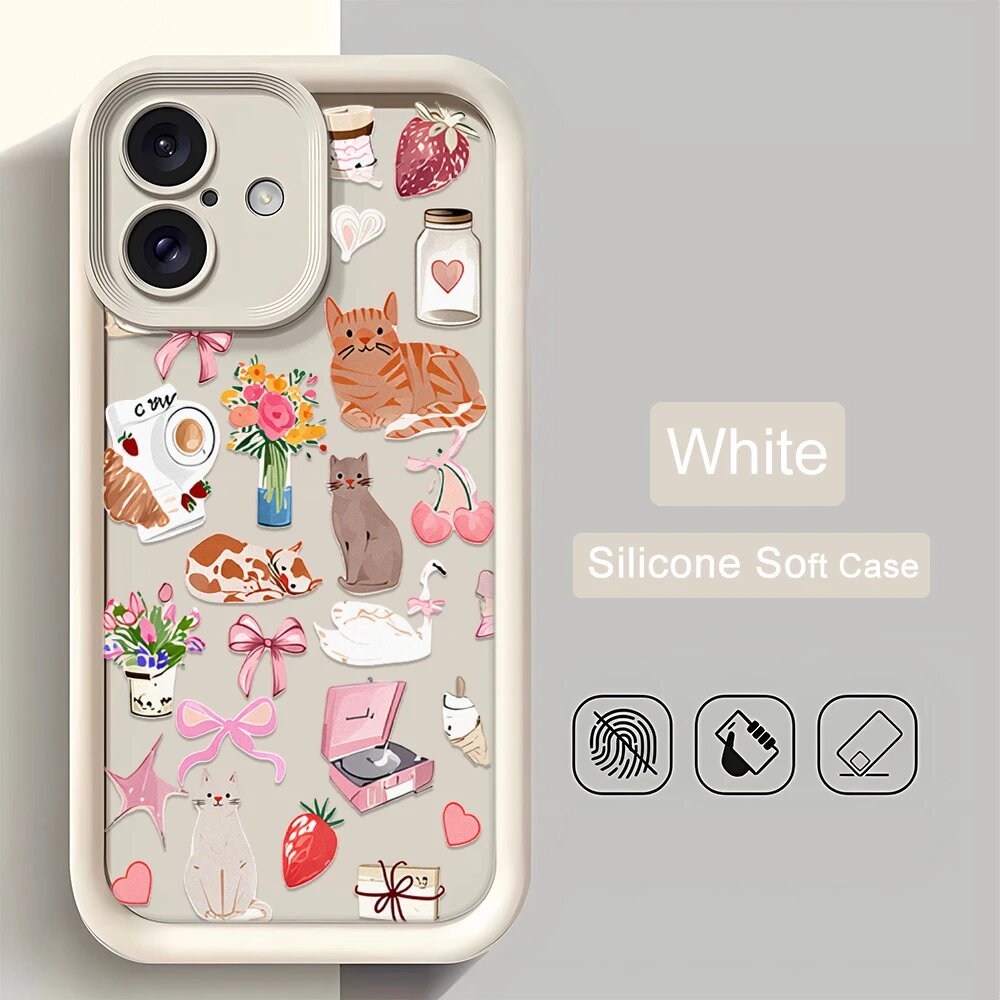 Белый силиконовый чехол для iPhone 13 Style 3