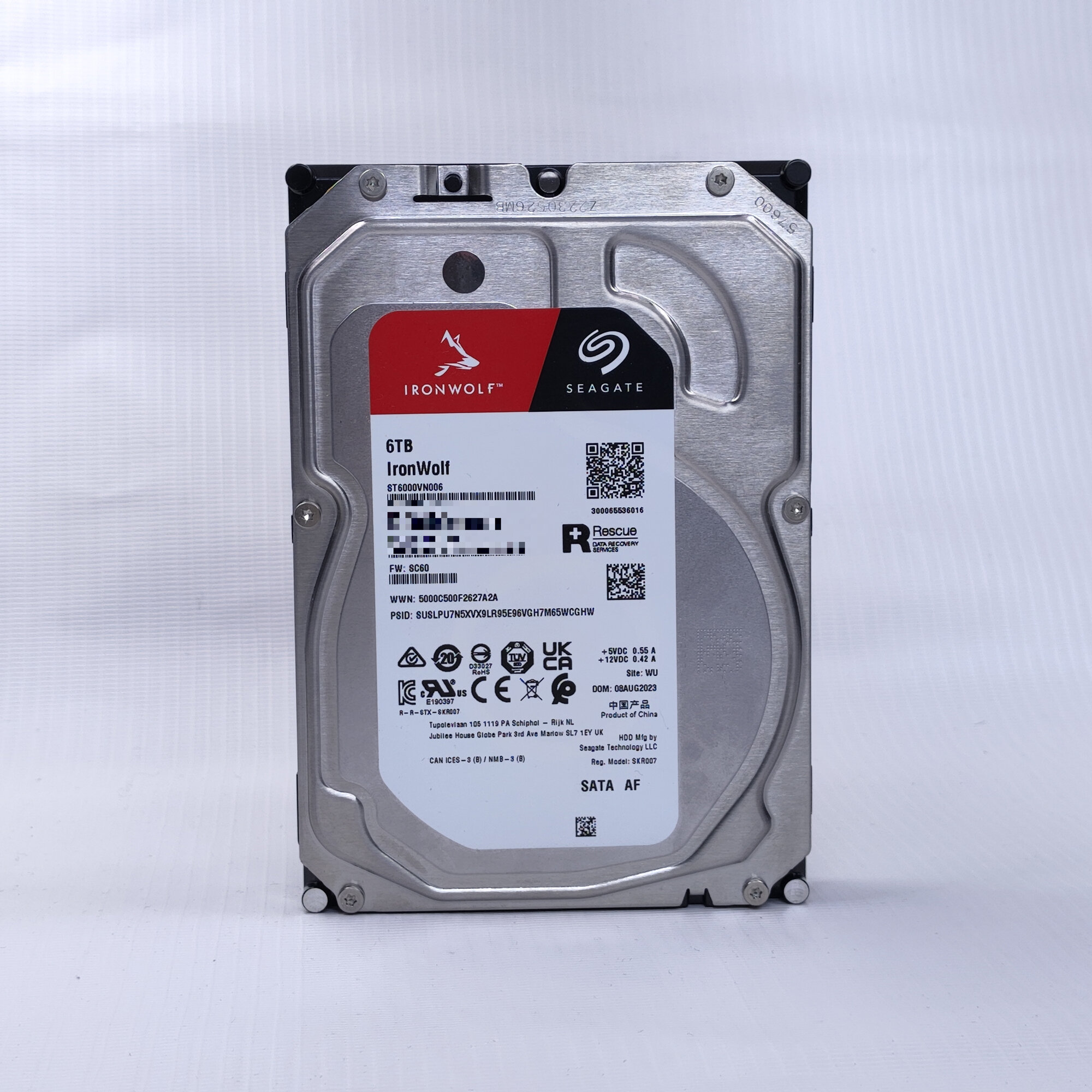 HDD диск SATA Seagate Ironwolf 6TB 5400rpm, 256Mb ST6000VN006 OEM (новый / без упаковки)