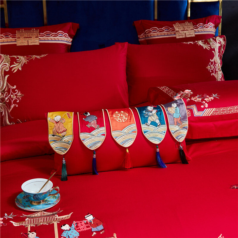 Подушка из хлопка Hundred Sons Joy 33x55 см с съемным чехлом