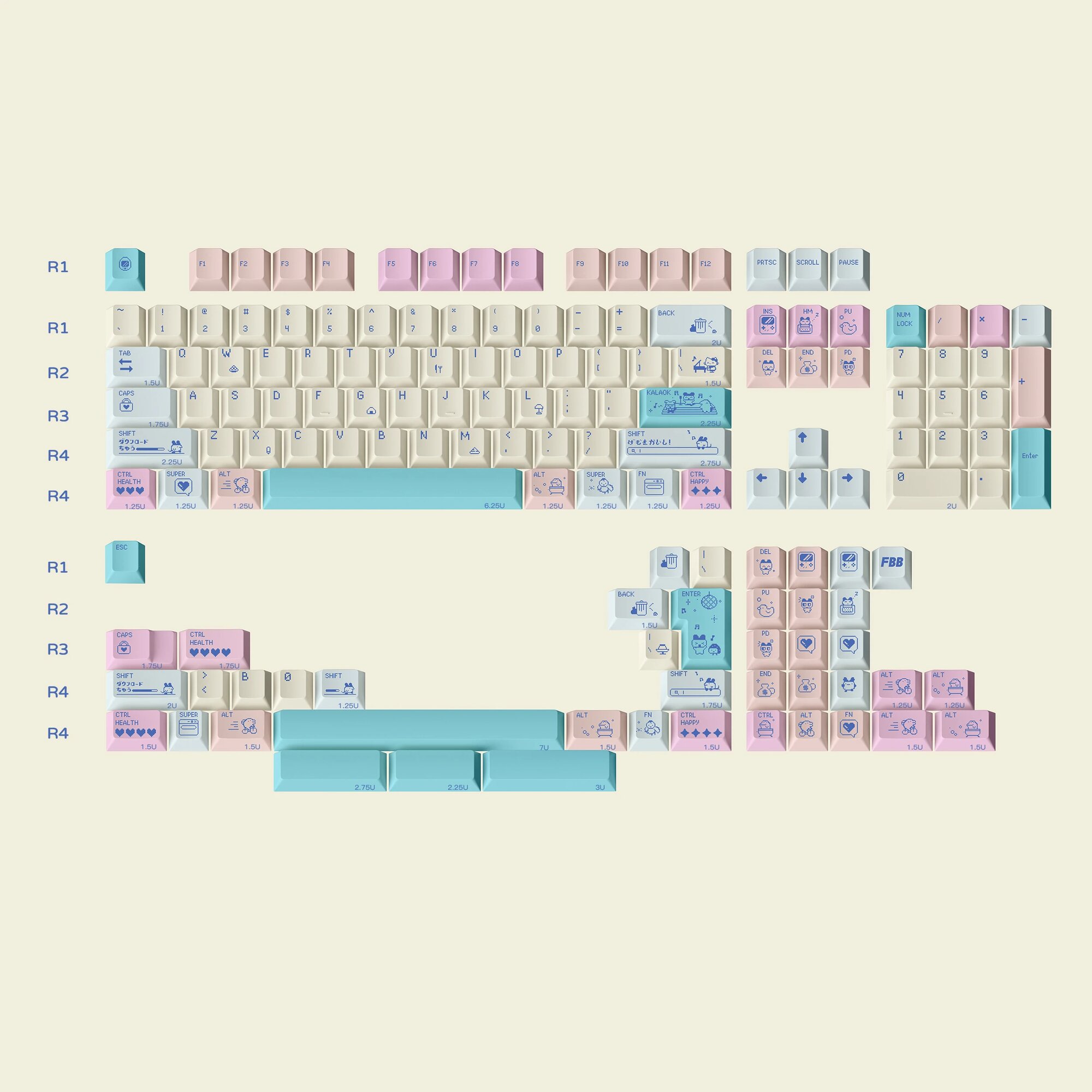 KBDfans Электронные колпачки клавиш Пет Черешня ПБТ