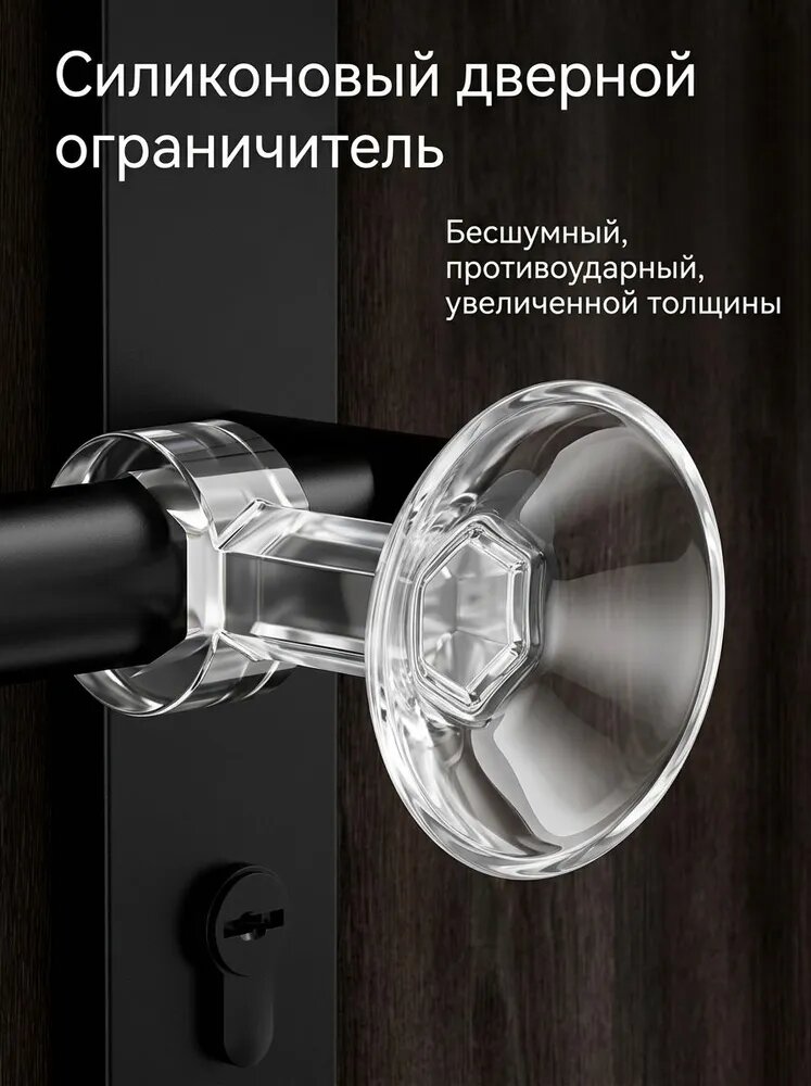 Стоппер на дверную ручку силиконовый 3шт.