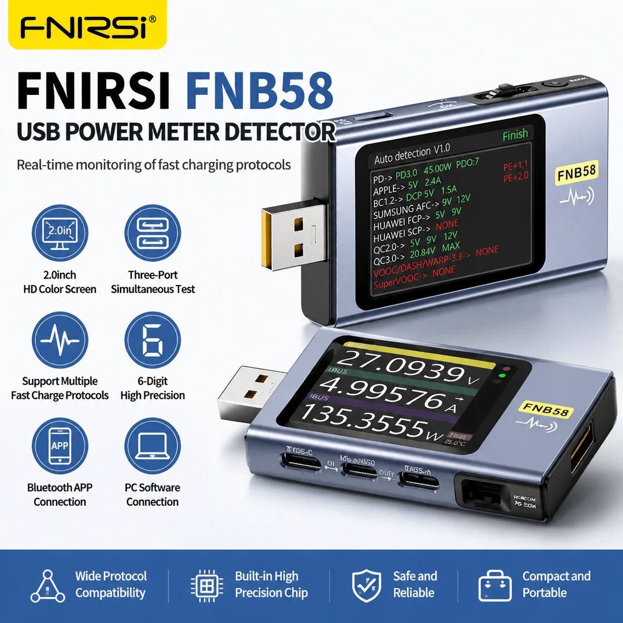 FNIRSI FNB58 / FNAC-28 USB-тестер FNB58 — фото 1