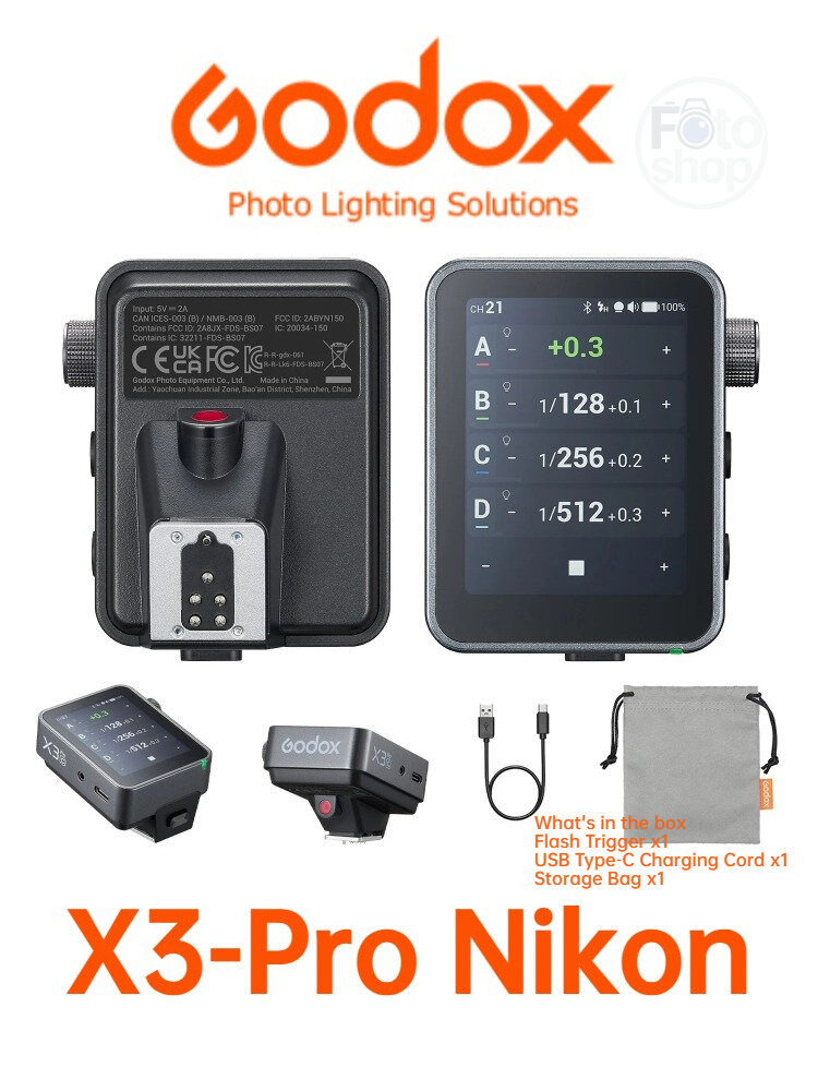 Godox X3 Pro Беспроводной передатчик с сенсорным экраном TTL HSS для вспышки Nikon