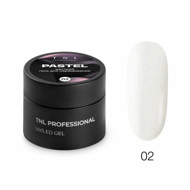 Гель для наращивания Pastel, жесткий, №2 - молочный с шиммером, TNL Professional, 15 мл