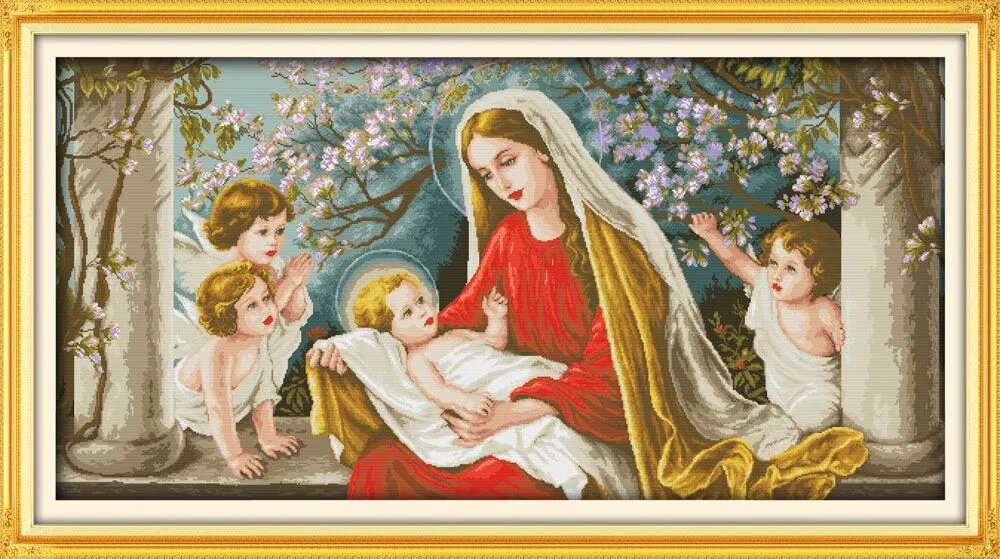 NKFвышивка крестом наборы, Схема на 14CT "Божия Матерь",118*62CM