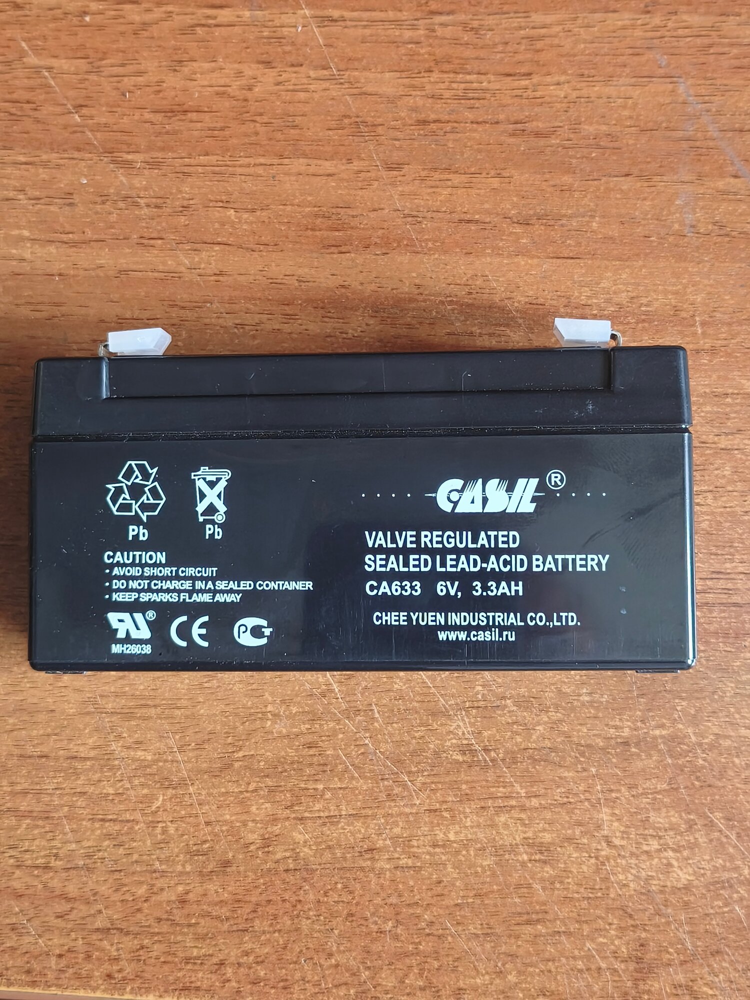 Аккумулятор CASIL CA633 6 В, 3.3 Ач, для охранных систем, весов, кассовых аппаратов