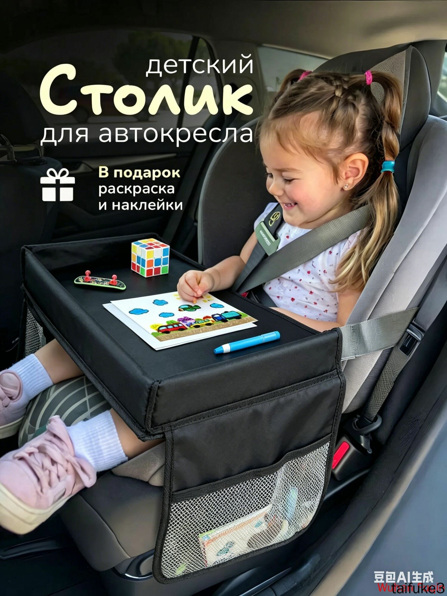 Детский развивающий столик в авто органайзер для автокресла TAKIENG