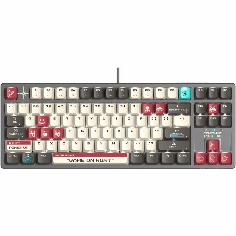 Клавиатура A4Tech Bloody S87 Pixels Red проводная USB серый/белый