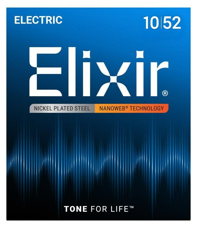 Elixir 12077 NANOWEB Комплект струн для электрогитары, Light, 10-52
