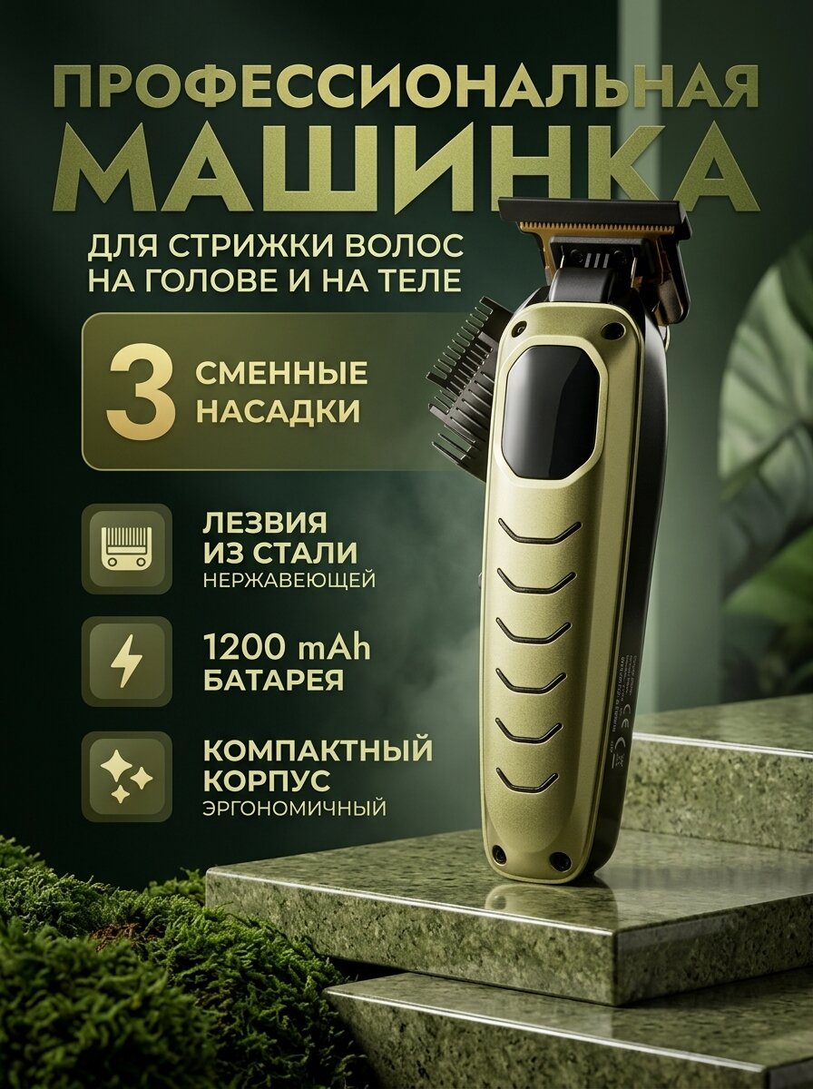 Профессиональная машинка для стрижки, беспроводной триммер мужской для волос, бороды и усов/уход за волосами/для дома