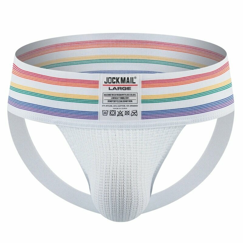 Мужские спортивные трусы-стринги JOCKMAIL из хлопка XL, JM261White