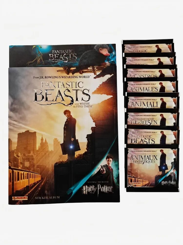 PANINI / Фантастические твари и где они обитают 1 альбом + 8 упаковок наклеек