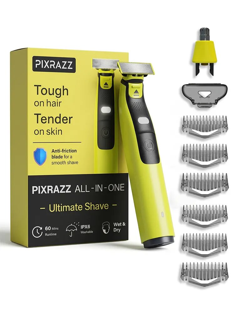 Электробритва PIXRAZZ T1 2 в 1 для OneBlade, светло-желтый