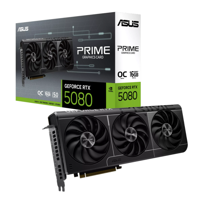 90YV0LX4-M0NA00 Видеокарта ASUS RTX5080 PRIME EVO OC 16GB GDDR7 256bit 3xDP HDMI 3FAN RTL (PRIME-RTX5080-O16G-EVO)