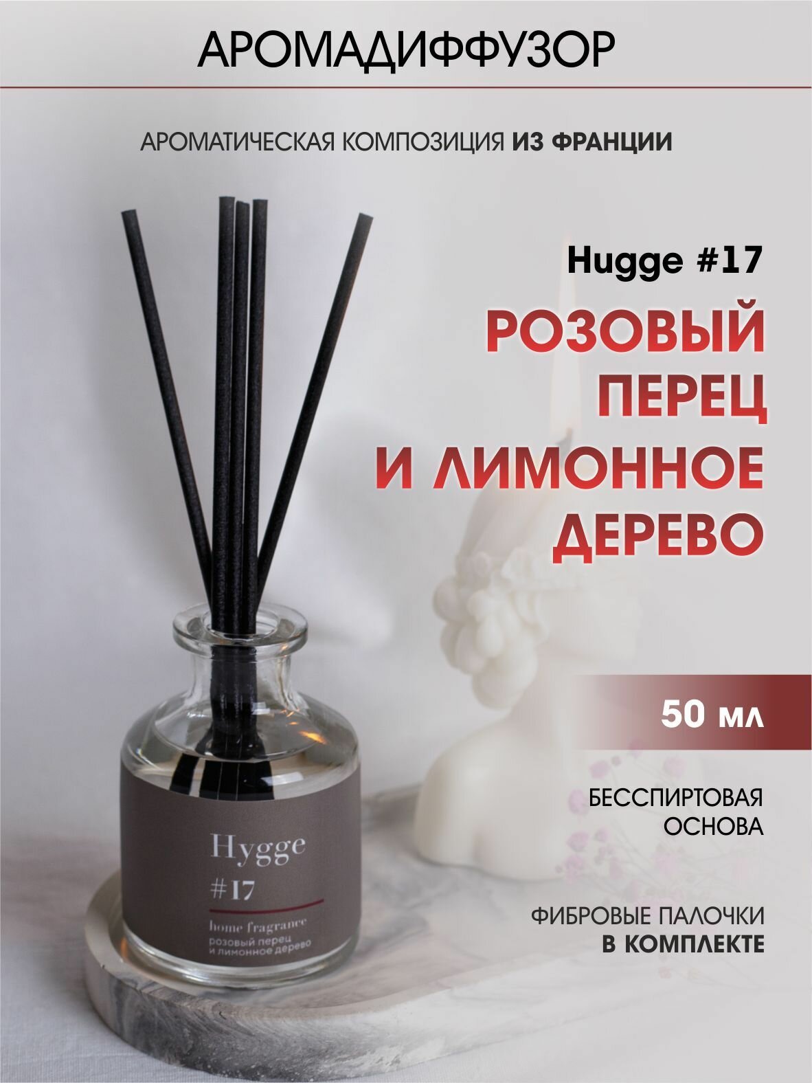 Аромадиффузор Arida Home,50 мл, Hygge 17 Розовый перец