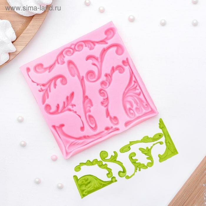 Молд силиконовый Вензельный оттиск , 9,8x9,8 см.