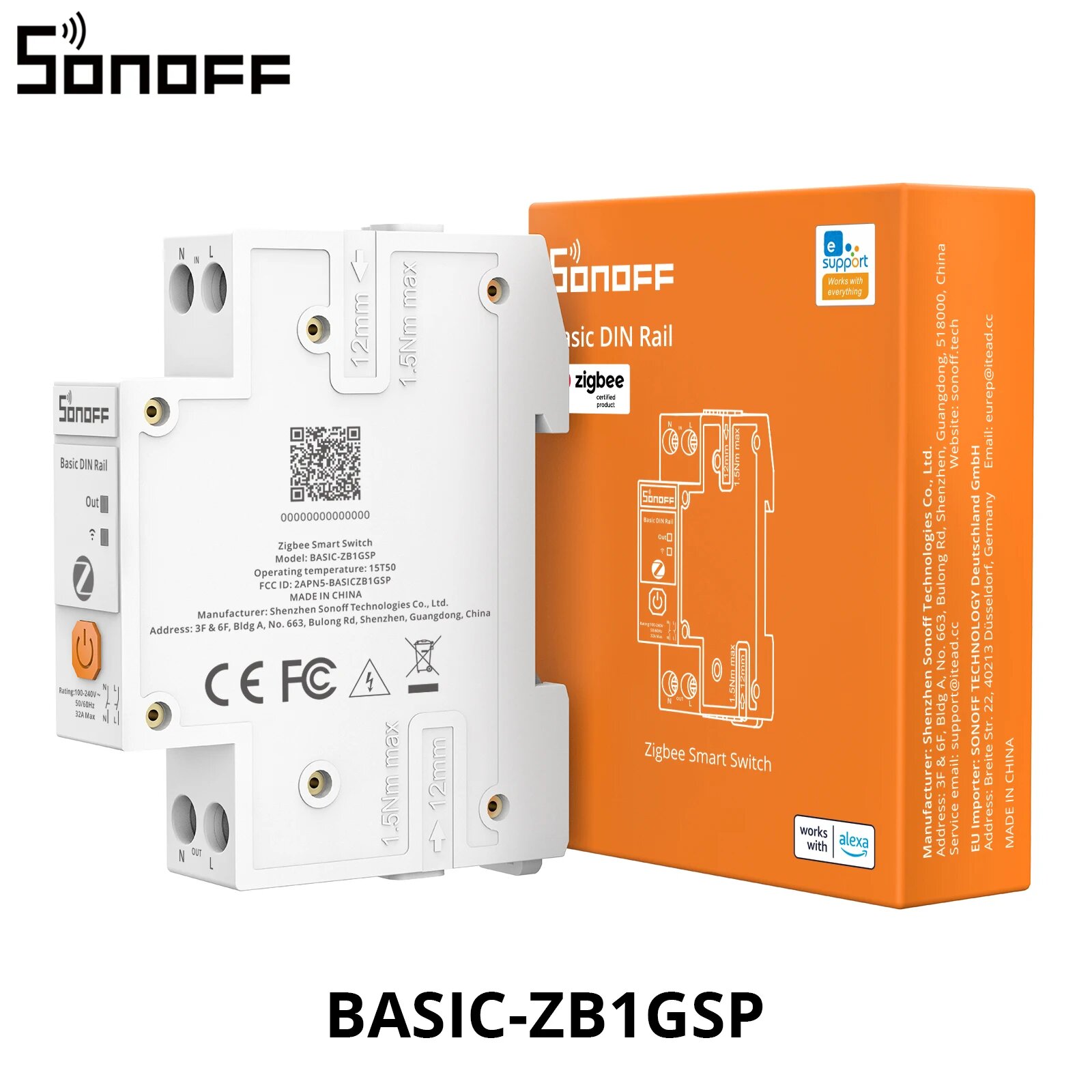 SONOFF BASIC-ZB1GSP Умный выключатель Zigbee 32А