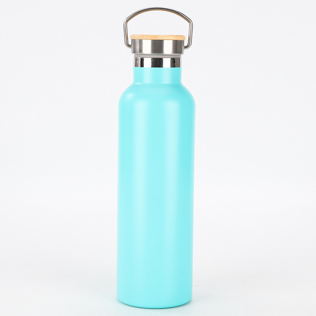Bottle 304 stainless steel insulated with handle for camping and running lake blue 600ml