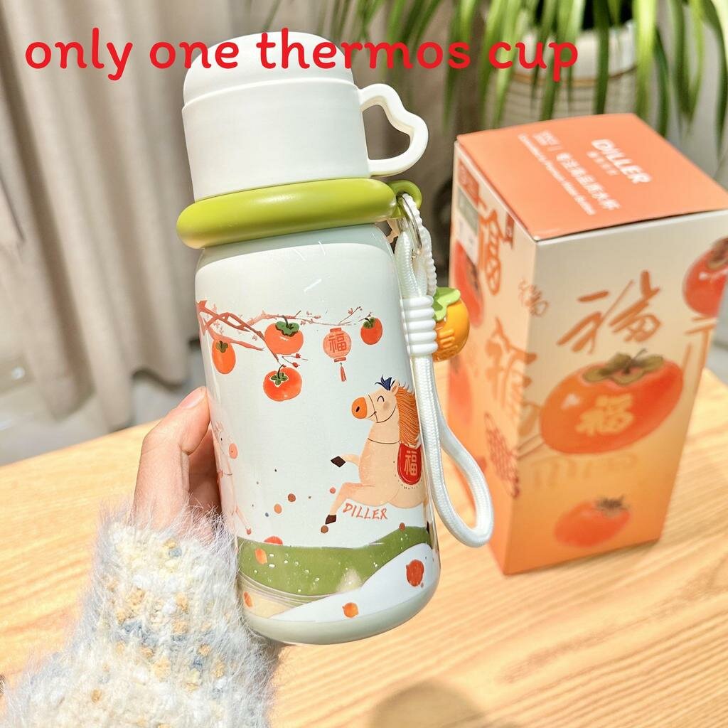 Persimmon traditional style insulated flask for kids and adults orange 480ml