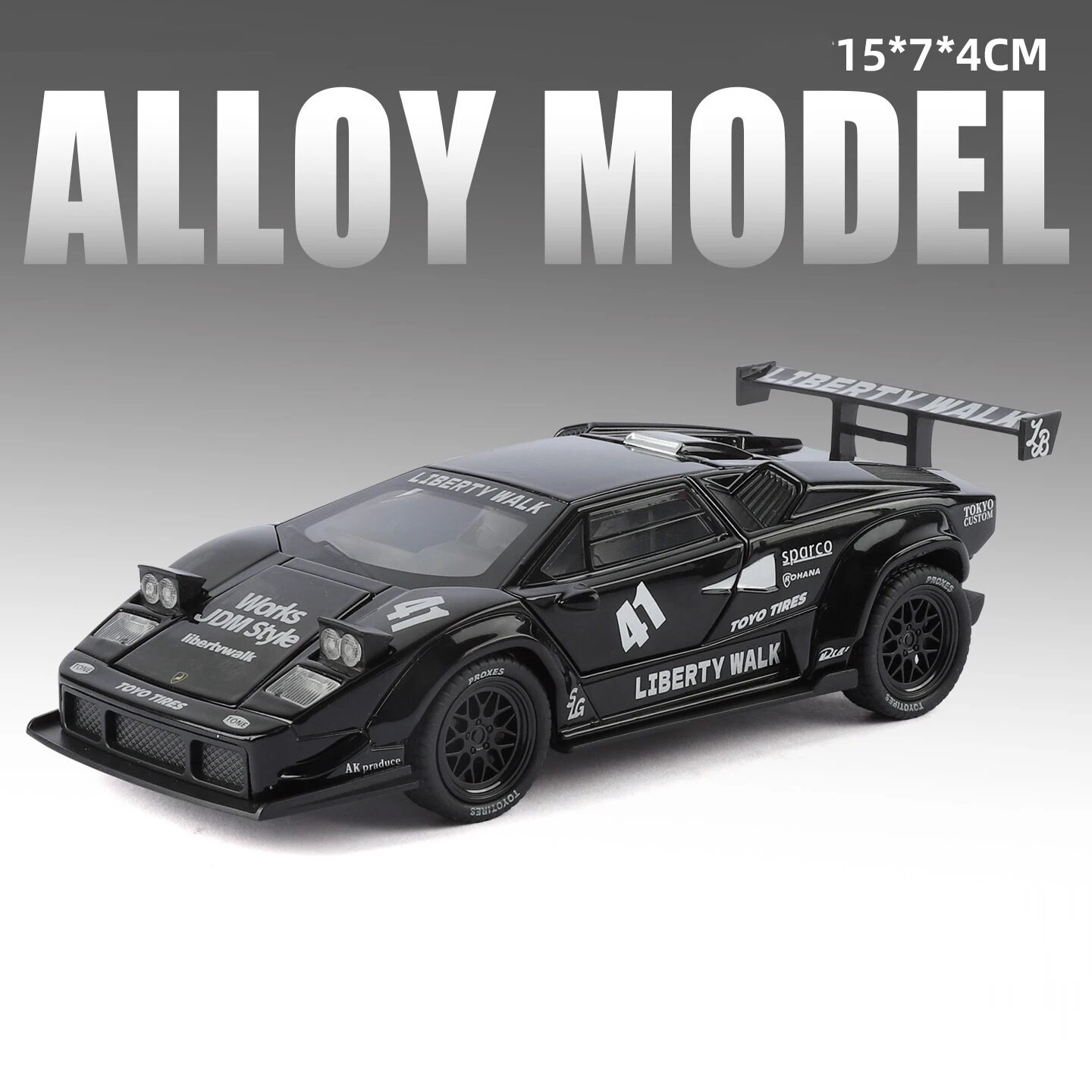Makeda 1:32 LP500S LBWK модель автомобиля Черный, LBWK Black