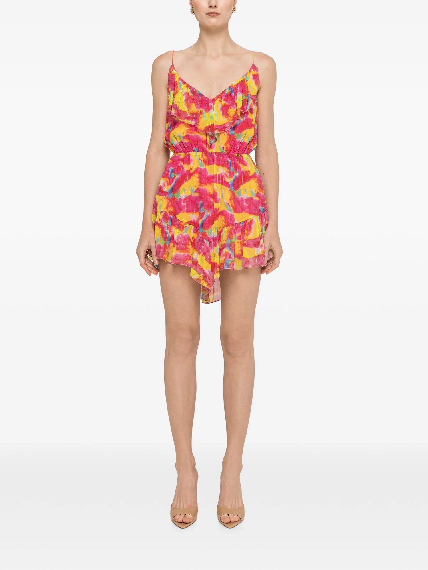 Платье Nissa Backless silk mini dress, размер 40, коралловый/розовый — фото 1