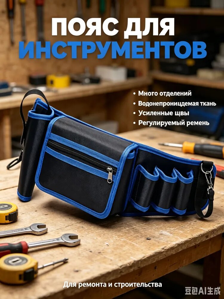Прочный рабочий пояс для инструментов из оксфорда, много карманов, отдельная кобура для шуруповерта, сумка пояс для строителей, электриков и монтажников, регулируемый ремень