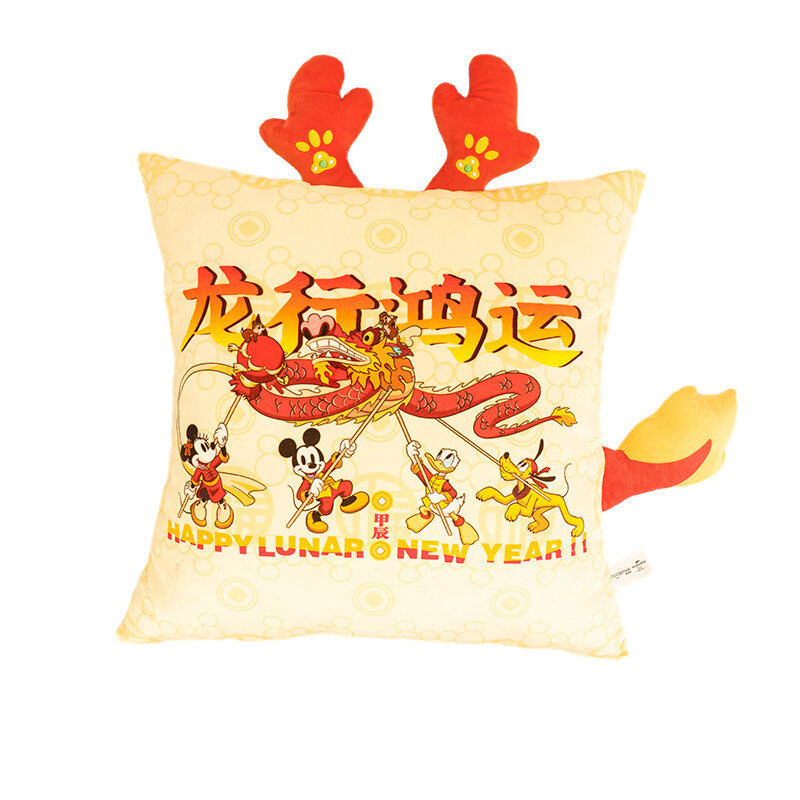 Плюшевая игрушка унисекс POTDEMIEL x Disney Mickey Mouse Family Dragon Prosperity Throw Pillow, 35 см
