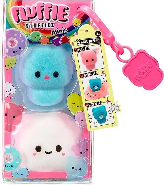 Мягкие игрушки Щипай FLUFFIE STUFFIEZ Minis Gummy Bears&Popcorn новая серия 2024