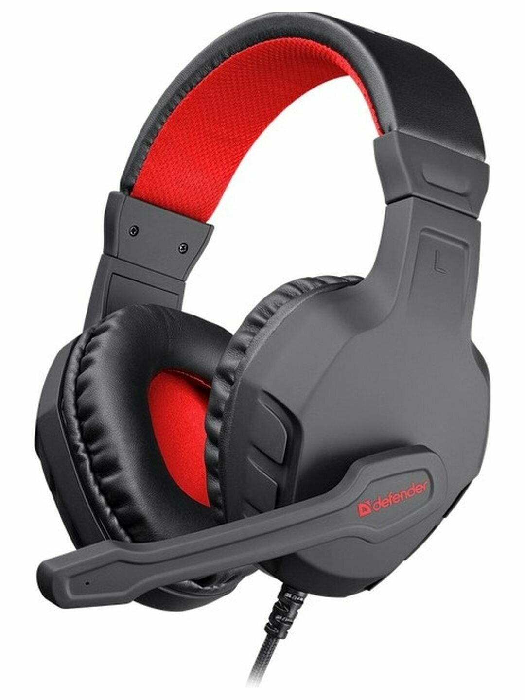 Гарнитура игровая DEFENDER Cujo, проводная 2 м, черный/красный (64505)