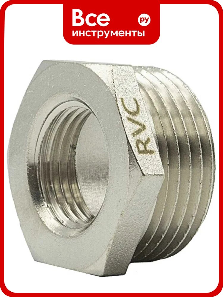 Футорка Rvc 1/2 г х 2 ш 00795 – никелированная латунная, соединение внутренняя наружная, покрытие никелевое