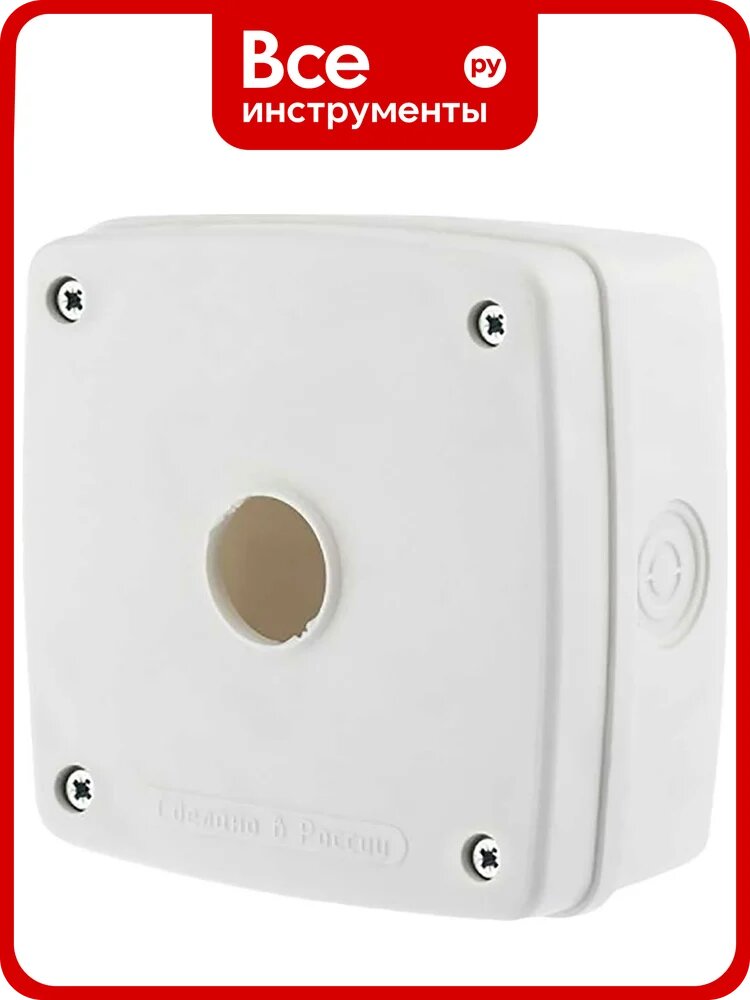 Монтажная коробка SLT МК‑1 10388, пластиковый корпус, белый цвет, для внутреннего и уличного монтажа